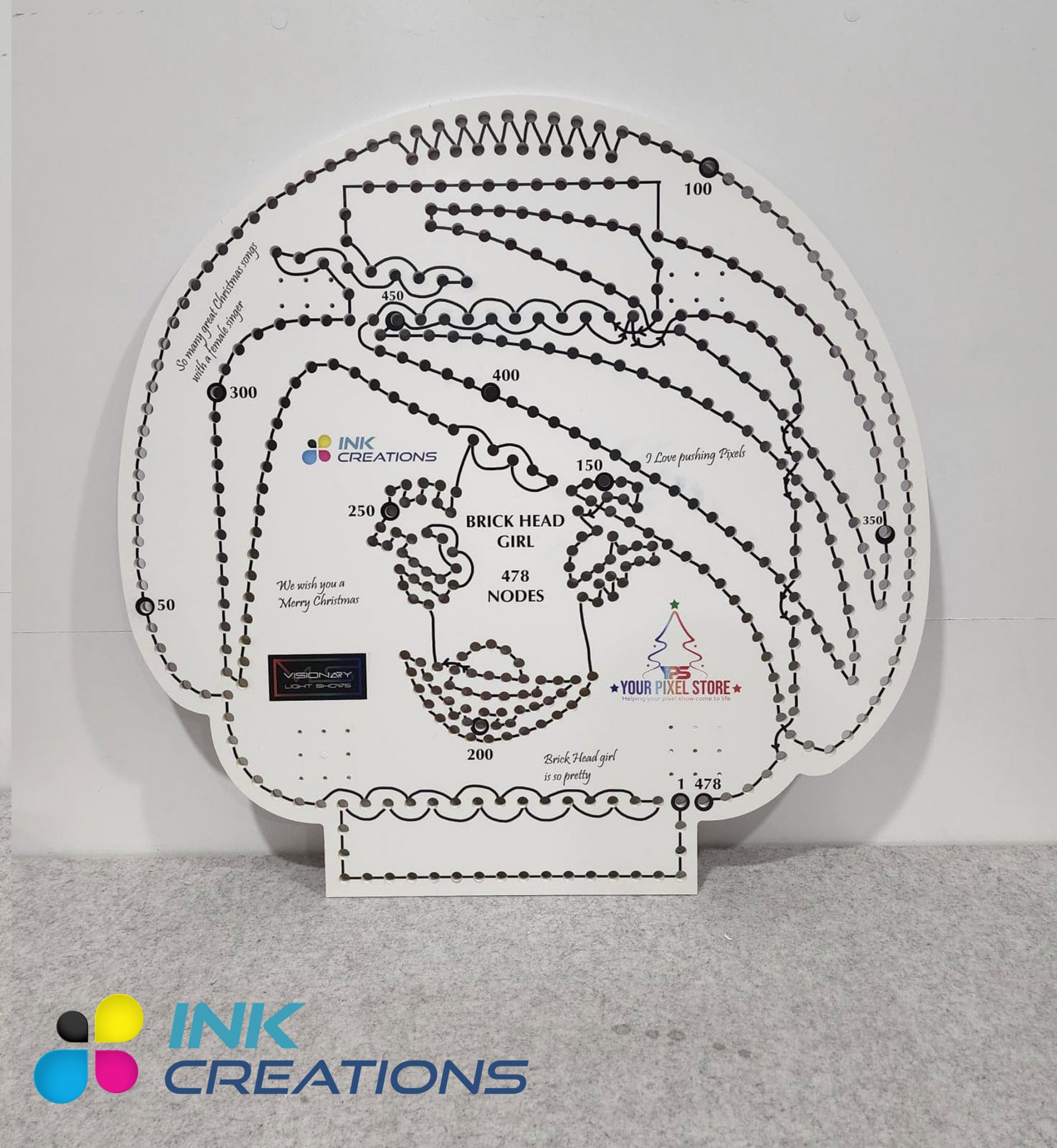 Brick Head Girl - Ink Creations | Digital Printing | Christmas Light Props